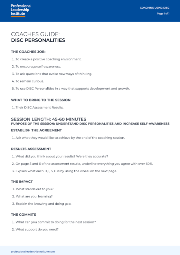 DISC Personalities One On One Meeting Template - Professional ...